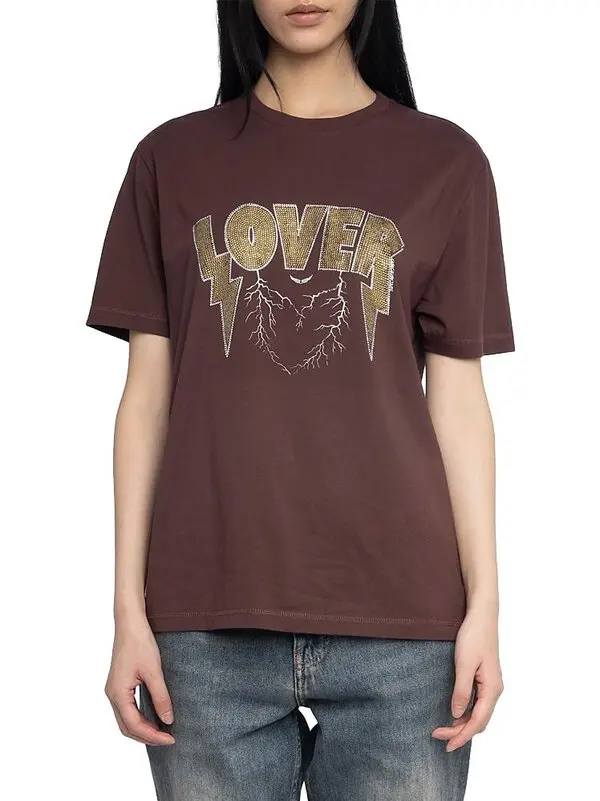 Zadig&Voltaire Edwin Hc Concert Lover Embellished Tee - Burgundy