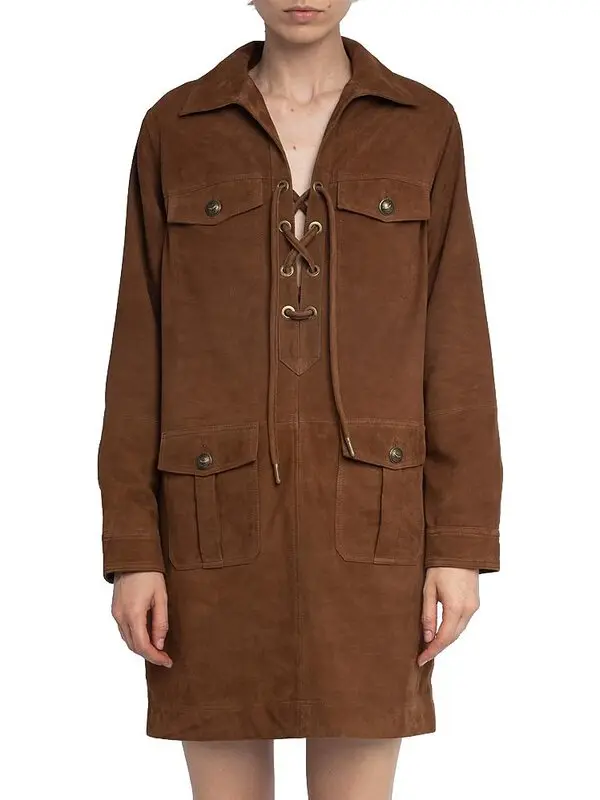 Zadig&Voltaire Remacha Suede Dress - Cognac