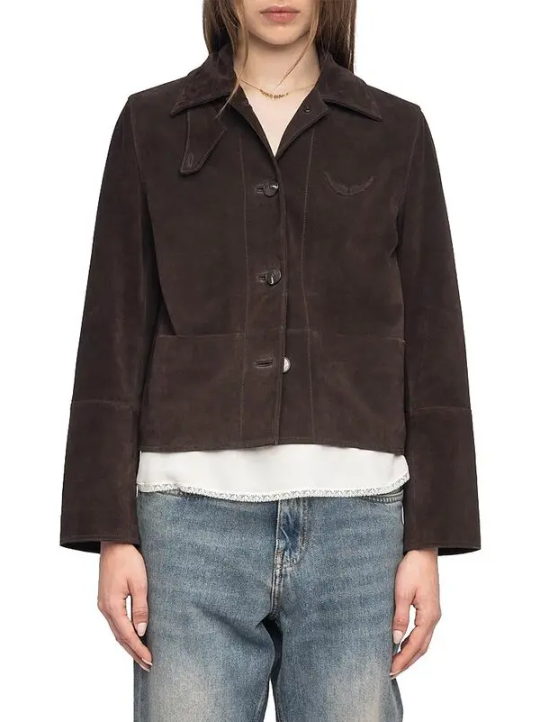 Zadig&Voltaire Lessa Suede Jacket - Dark Chocolate
