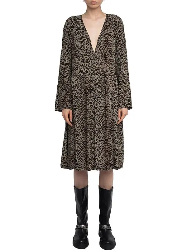 Zadig&Voltaire Rinas Leopard Print Dress - Leaves