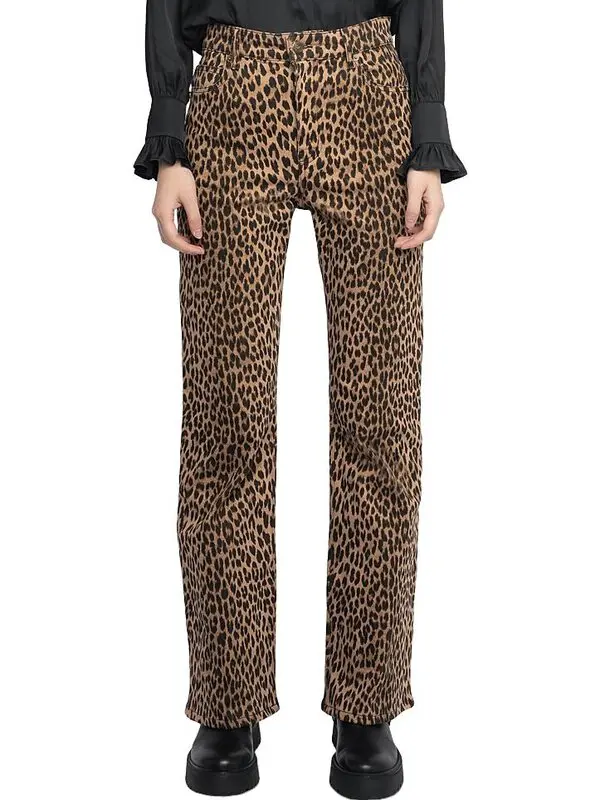 Zadig&Voltaire Evy High-rise Leopard Print Jeans - Daim