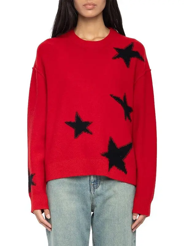 Zadig&Voltaire Markuz Ws Stars Graphic Cashmere Sweater - Love