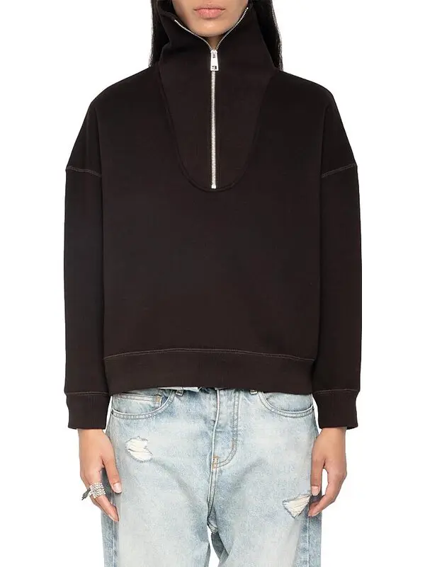 Zadig&Voltaire Maya Pmo Incrustation Sweatshirt - Dark Chocolate