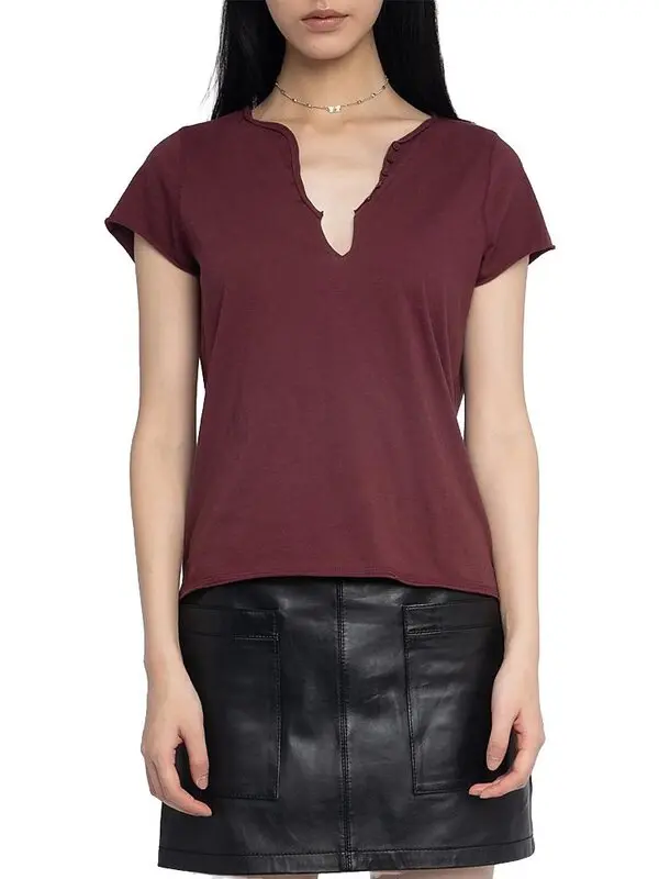 Zadig&Voltaire Tuni Mc Incrustation Top - Burgundy