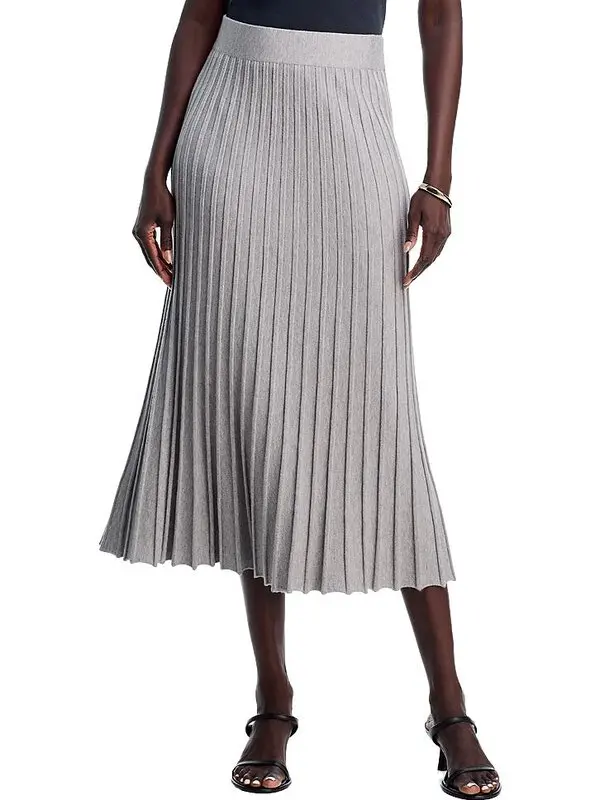 SIONI Pleated Midi Skirt - Heather Fog
