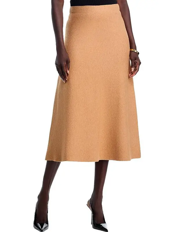 SIONI A-line Midi Skirt - Heather Camel