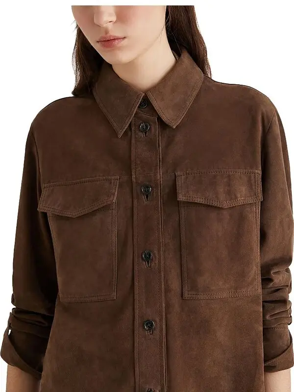 Marella Gioco Leather Jacket - Brown