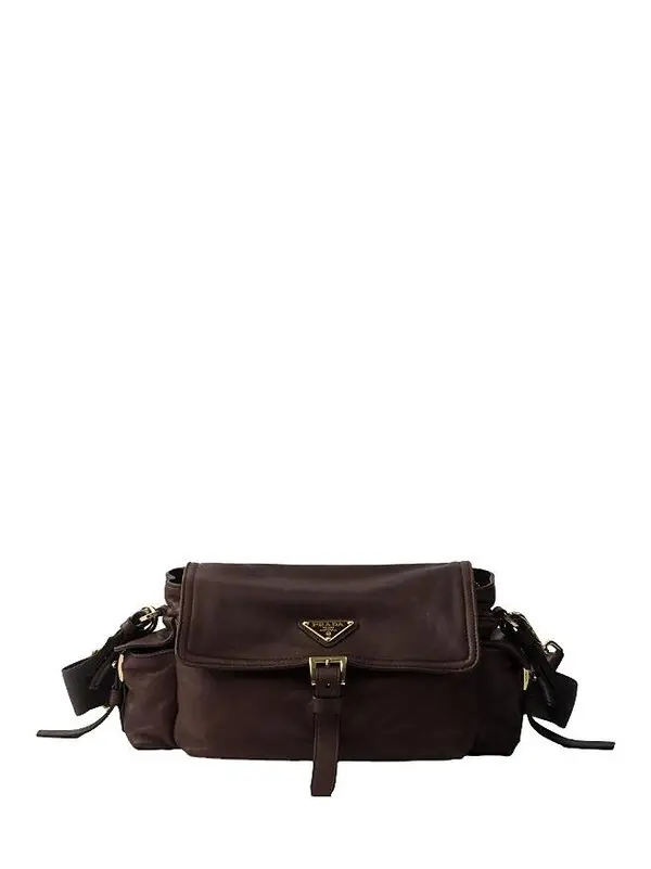 Prada Nappa Leather Shoulder Bag - Brown
