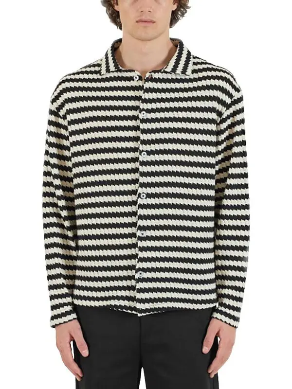 KROST Chevron Jacquard Cardigan Sweater - Multi
