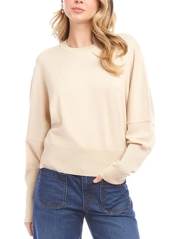 Karen Kane Dolman Sleeve Sweater - Antique Cream