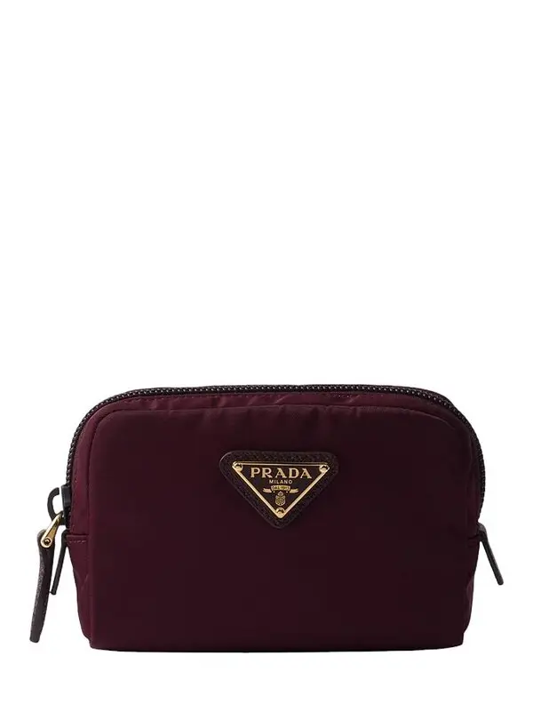 Prada Micro Re-nylon Pouch - Burgundy