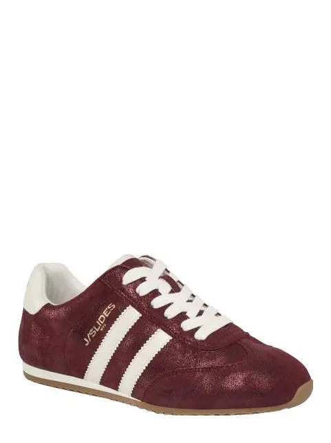 J/SLIDES NYC Peggy Satin Sneakers - Bordeaux Metallic