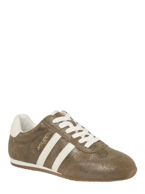 J/SLIDES NYC Peggy Satin Sneakers - Khaki Metallic