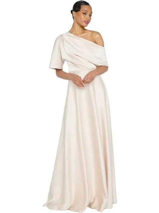 Theia Alesra Asymmetrical Gown - Sand