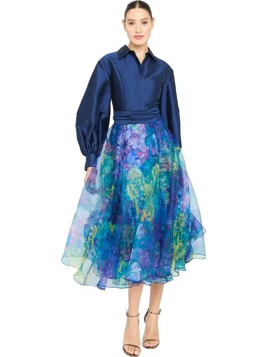 Theia Mary Shirt Dress - Navy