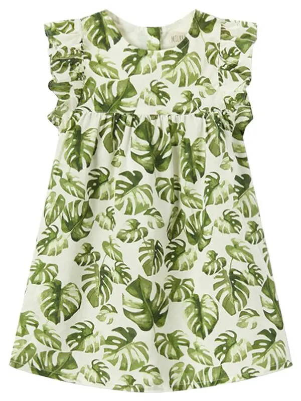 MILKBARN Ruffle Dress - Island Leaf