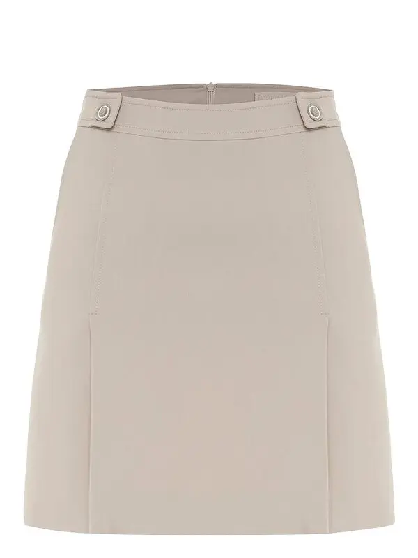 THEO THE LABEL Daphne Front Slit Skirt - Stone