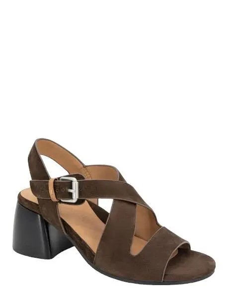Gentle Souls Crisscross Leather Sandal - Chocolate Suede