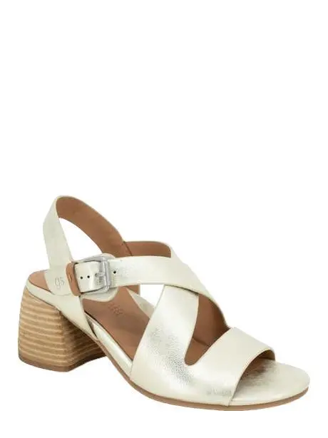 Gentle Souls Crisscross Leather Sandal - Ice Leather