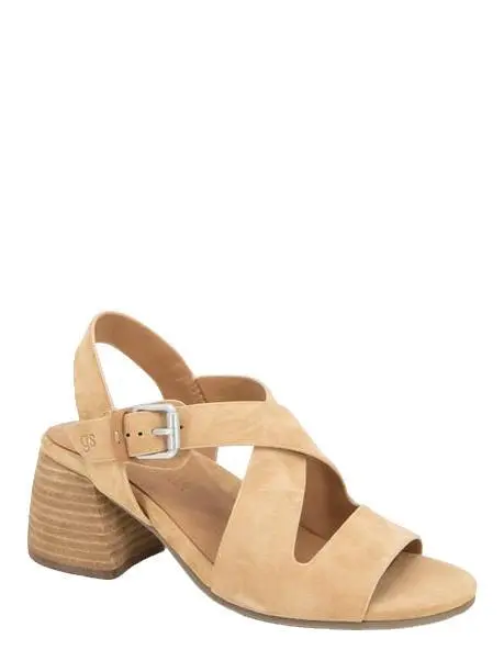Gentle Souls Crisscross Leather Sandal - Tan Suede