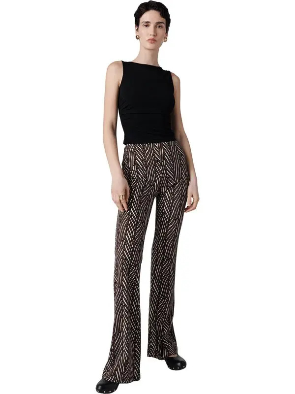 Diane Von Furstenberg Brooklyn Pants - Tiny Piazza Tiger Coffee Grind
