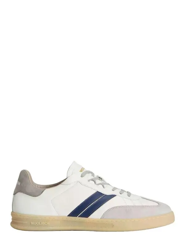 Woolrich Side-stripe Leather Sneakers - White