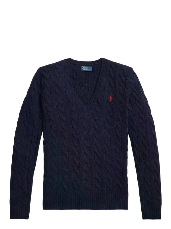 Polo Ralph Lauren Cable-knit V-neck Sweater - Blue