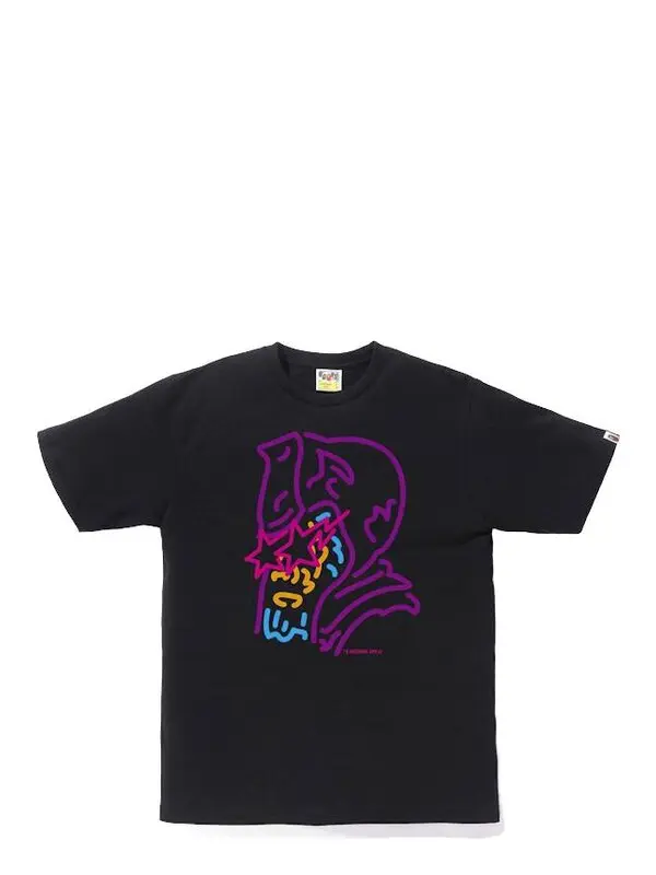 A BATHING APE Neon Sign General Tee Shirt - Black
