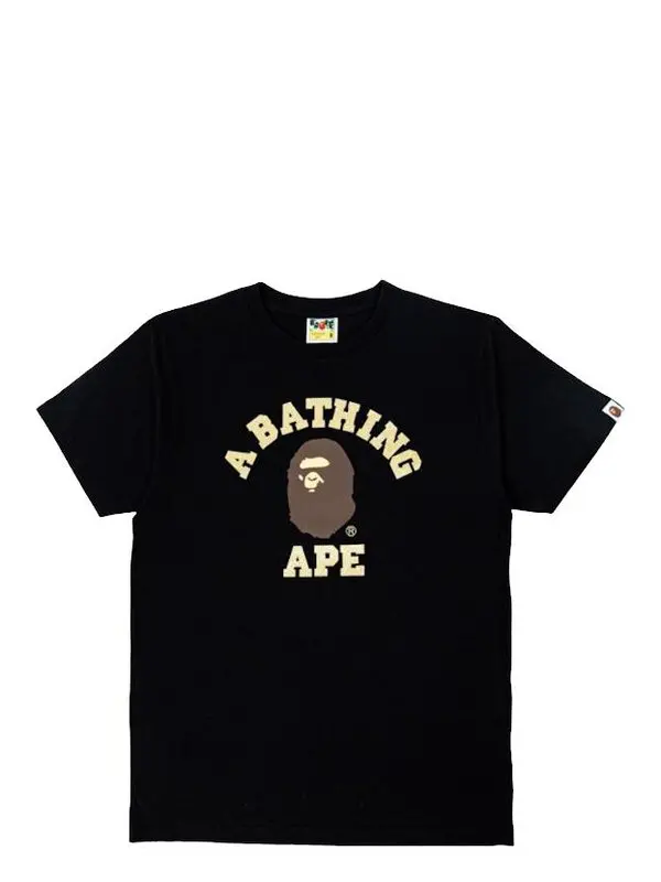 A BATHING APE Glitter College Tee Shirt - Black