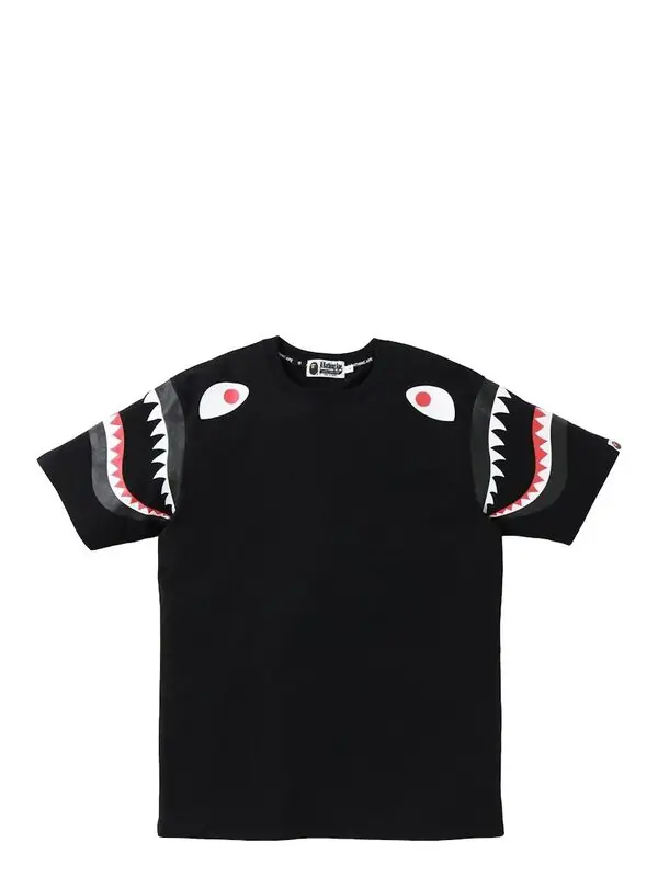 A BATHING APE Shark Shoulder Tee Shirt - Black
