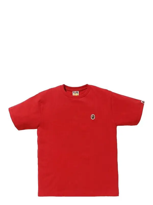 A BATHING APE Silicon Ape Head One Point Tee Shirt - Red