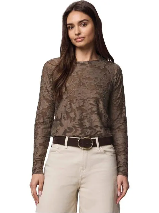 Splendid Cecelia Floral Long Sleeve Tee - Brown