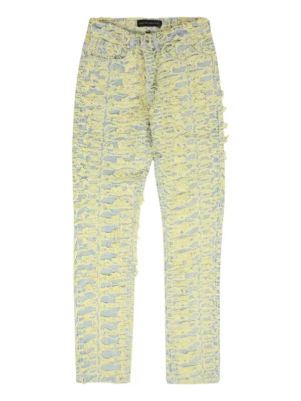 WHO DECIDES WAR BY EV BRAVADO Distressed Denim Jeans - Yellow