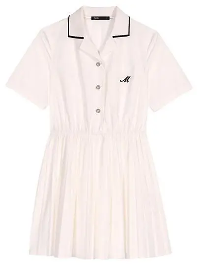 Maje Logo-embroidered Cotton-poplin Mini Dress - White