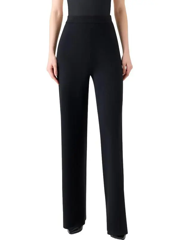 Akris Cashmere And Silk Knit Pants - Black