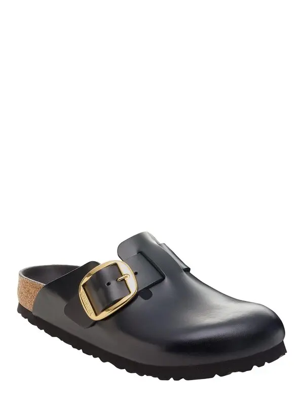 BIRKENSTOCK Boston Big Buckle Clogs - Black Dressy Leather
