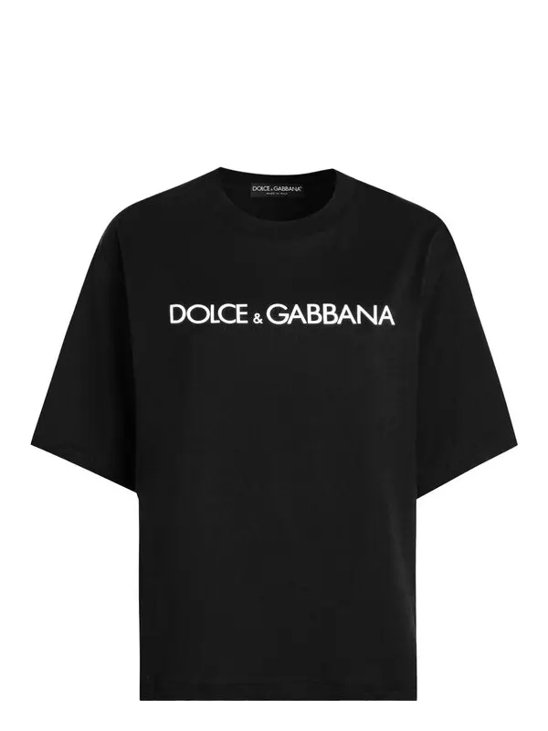 Dolce & Gabbana Cotton T-shirt With Lettering - Black