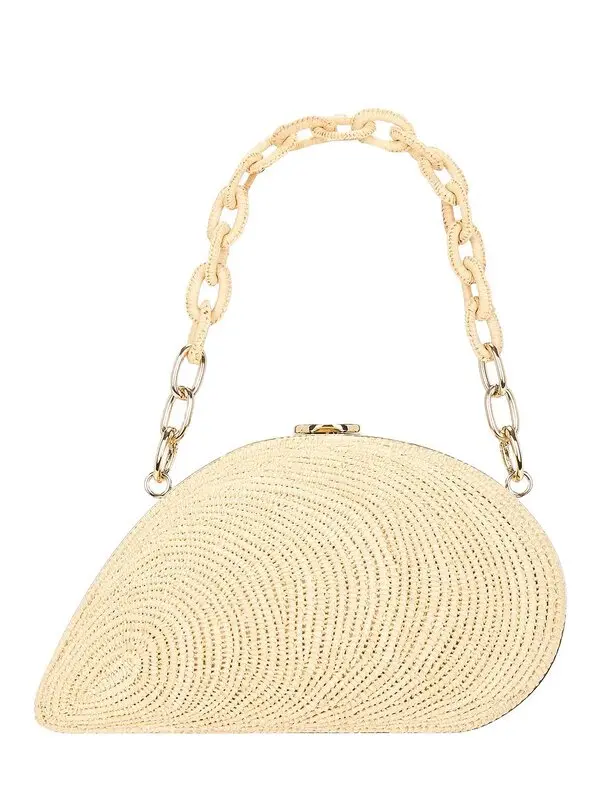 Simkhai Bridget Oyster Shell Clutch - Raffia