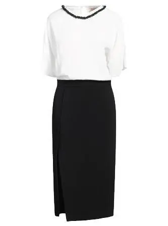 N°21 Two-tone Crepe Midi Dress - Black