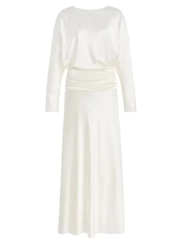 Staud Freda Ruched Maxi Dress - Ivory