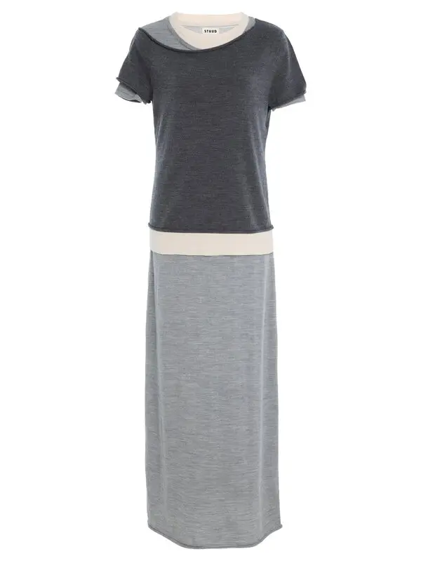 Staud Lyric Layered Maxi Dress - Grey
