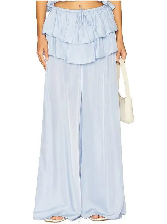 WeWoreWhat Ruffle Waist Flare Pant - Sky