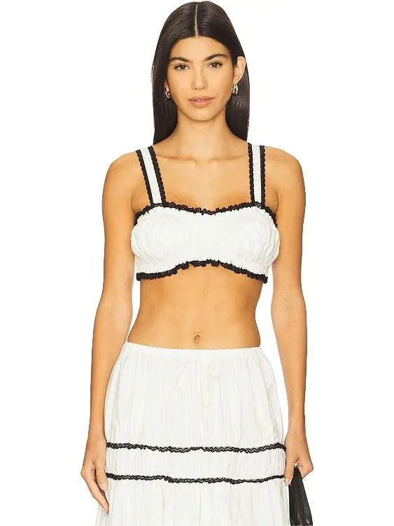 WeWoreWhat Ruched Crop Top - White
