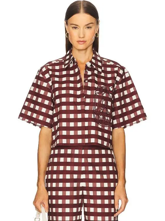 Clea Flavio Boxy Shirt - Wine Picnic