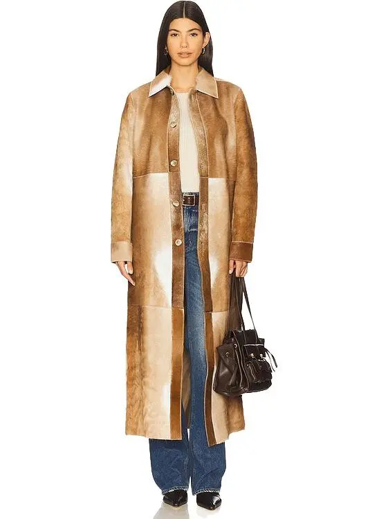 ZUT Antar Leather Coat - Brown Cowhide