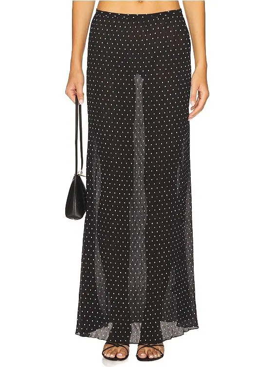 Lioness Ford Maxi Skirt - Onyx Polka