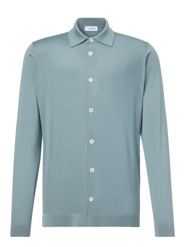 LARDINI Virgin Wool Shirt - Blue