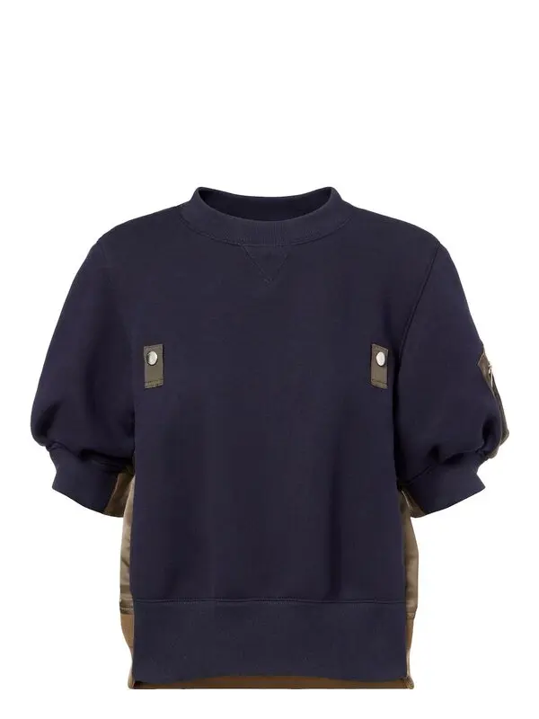 Sacai Twill And Jersey Top - Blue