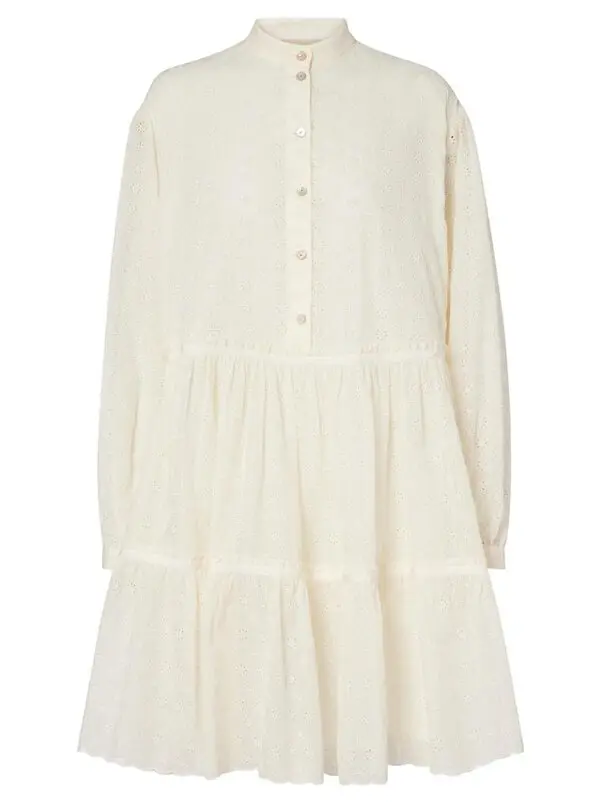 Valentino Garavani Broderie Anglaise Cotton Shirt Dress - White