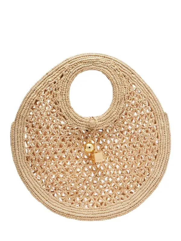 Jacquemus Spiaggia Small Raffia Basket Bag - Beige